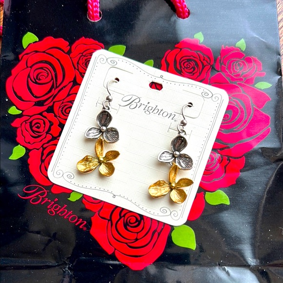 Brighton | Jewelry | Nwt Brighton Everbloom 2 Tone Flower Earrings ...
